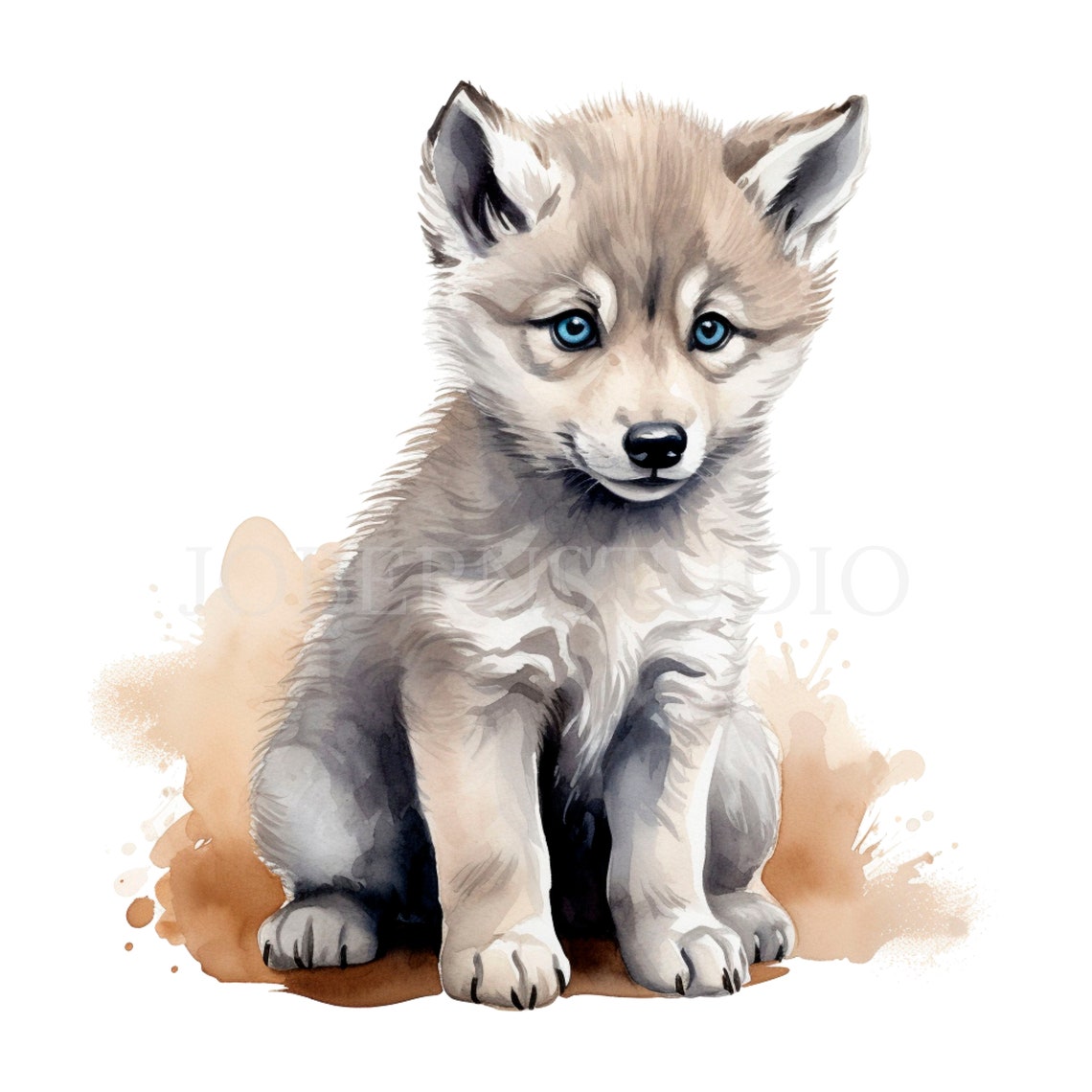 Baby Wolf Clipart Png,bundle 15 High Quality Jpg,digital Download ...