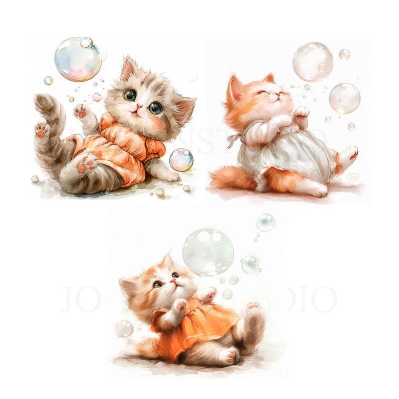 Crazy Cats Clipart PNG Bundle 12 High Quality Jpg,funny Cats Bubbles ...
