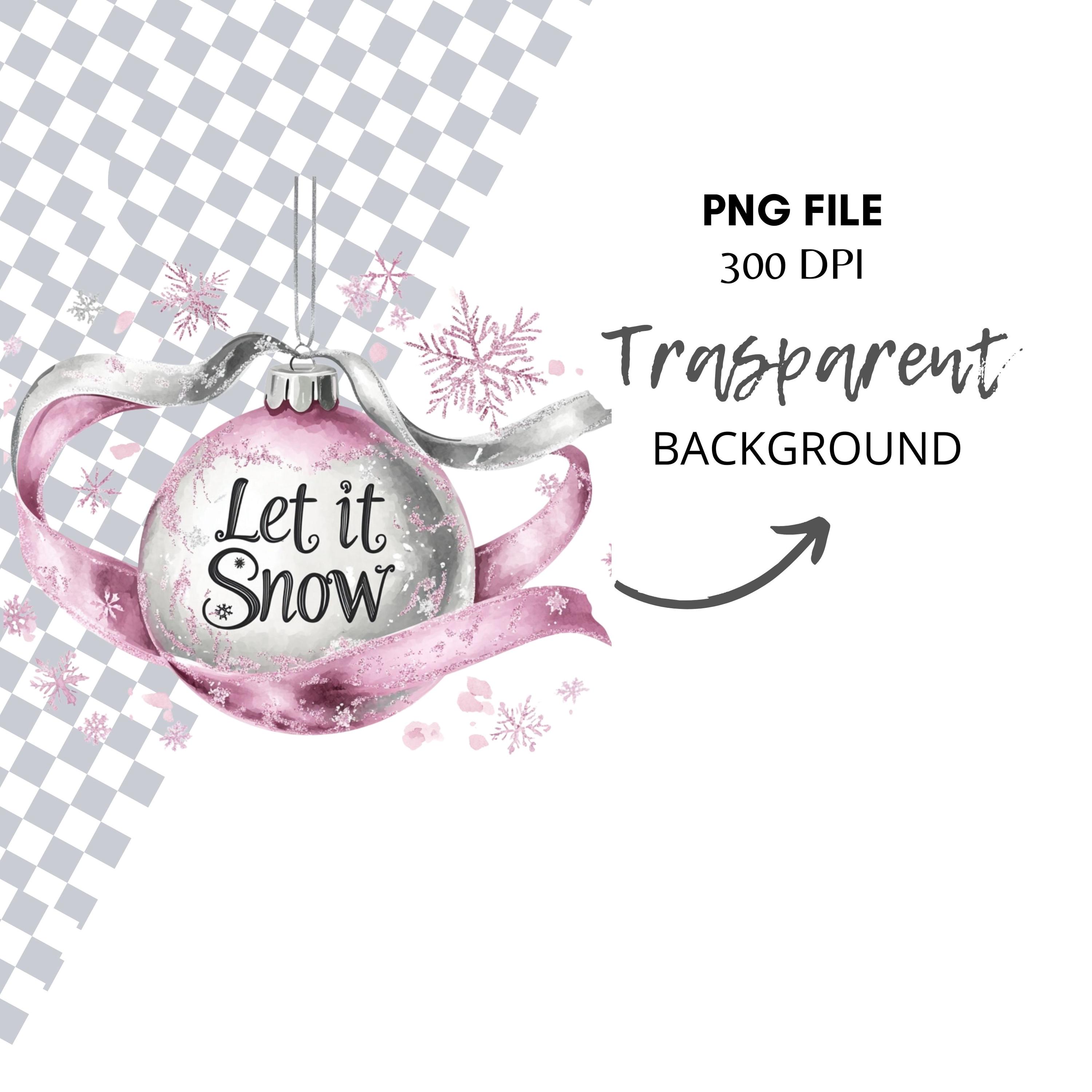 Pink Christmas Ornament Clipart PNG Bundle 10, Watercolor Christmas ...