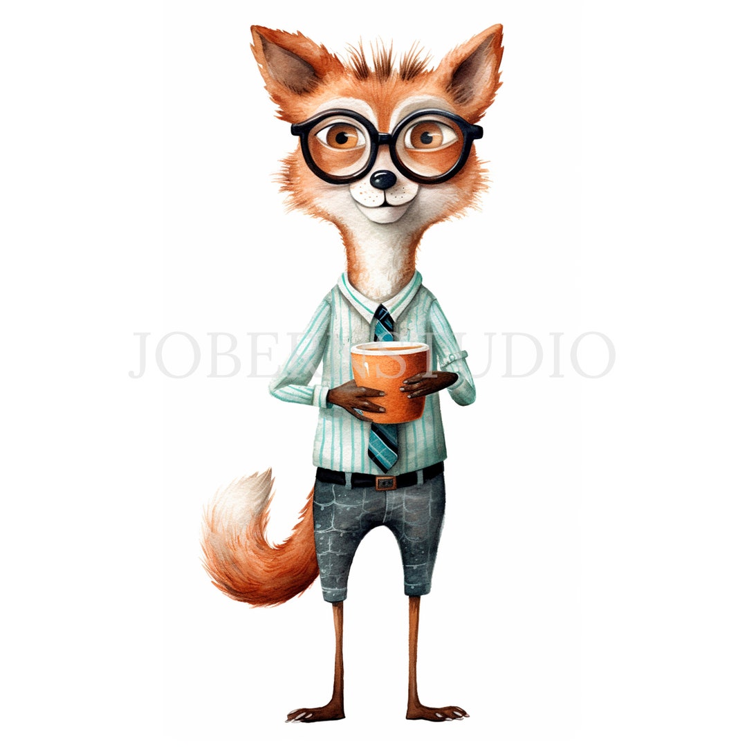 Crazy Fox Clipart PNG Bundle 16 High Quality,funny Fox With Coffee ...
