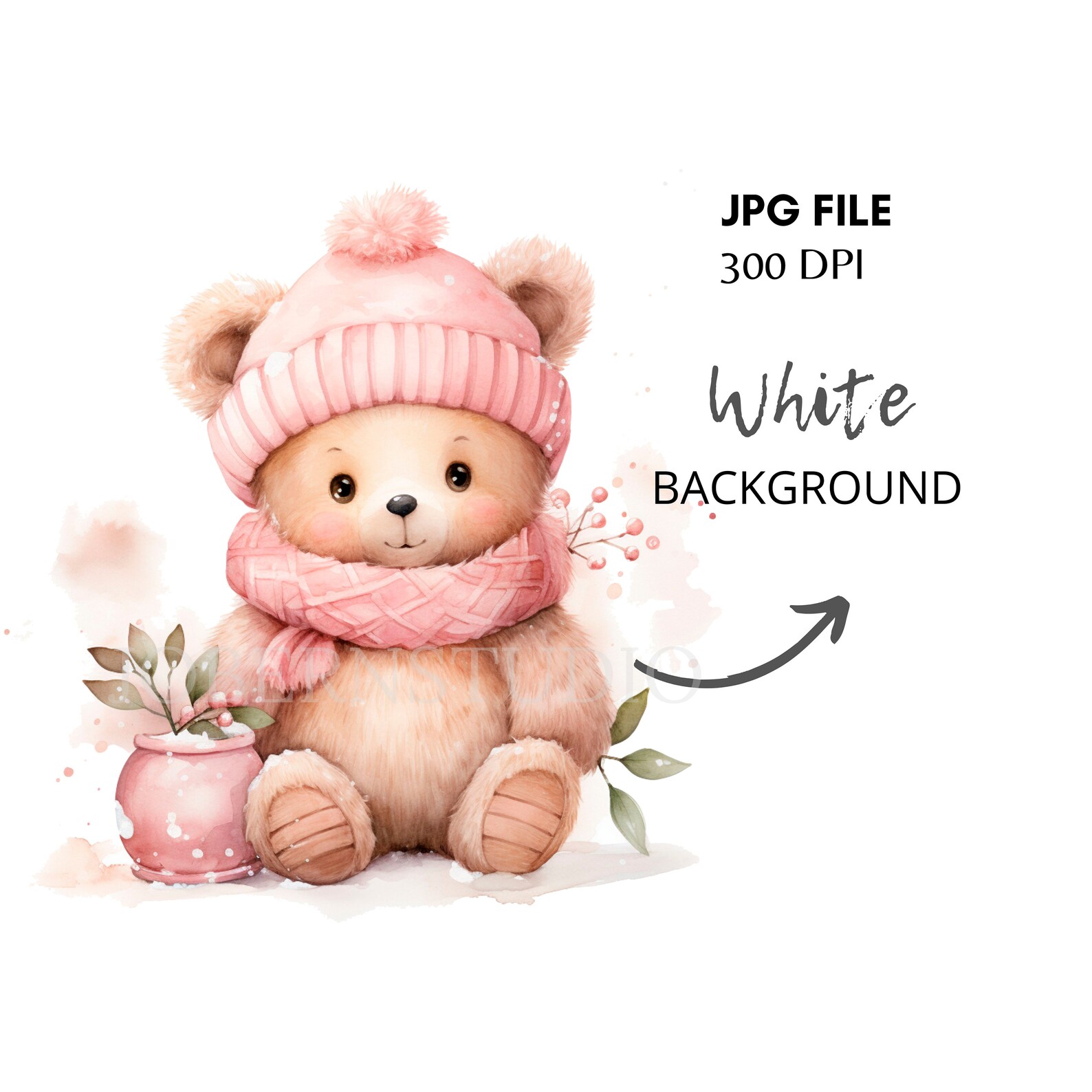 Winter Teddy Bear Clipart Pngbundle 15 High Quality - Etsy