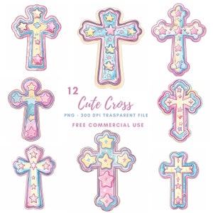 Pink Cross Clipart Bundle 13 High Quality Png,cute Cross Watercolor ...