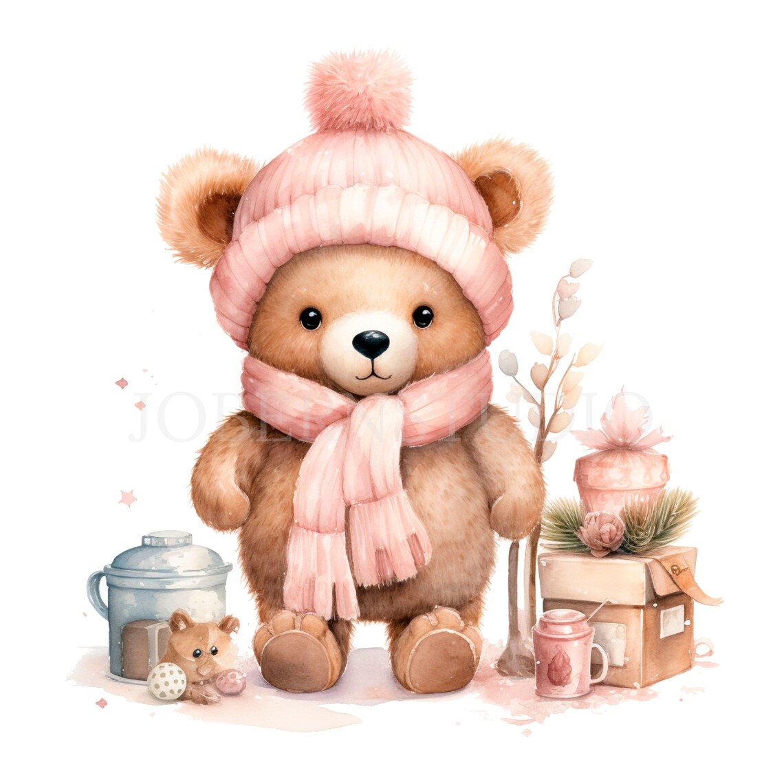 Winter Teddy Bear Clipart Pngbundle 15 High Quality - Etsy