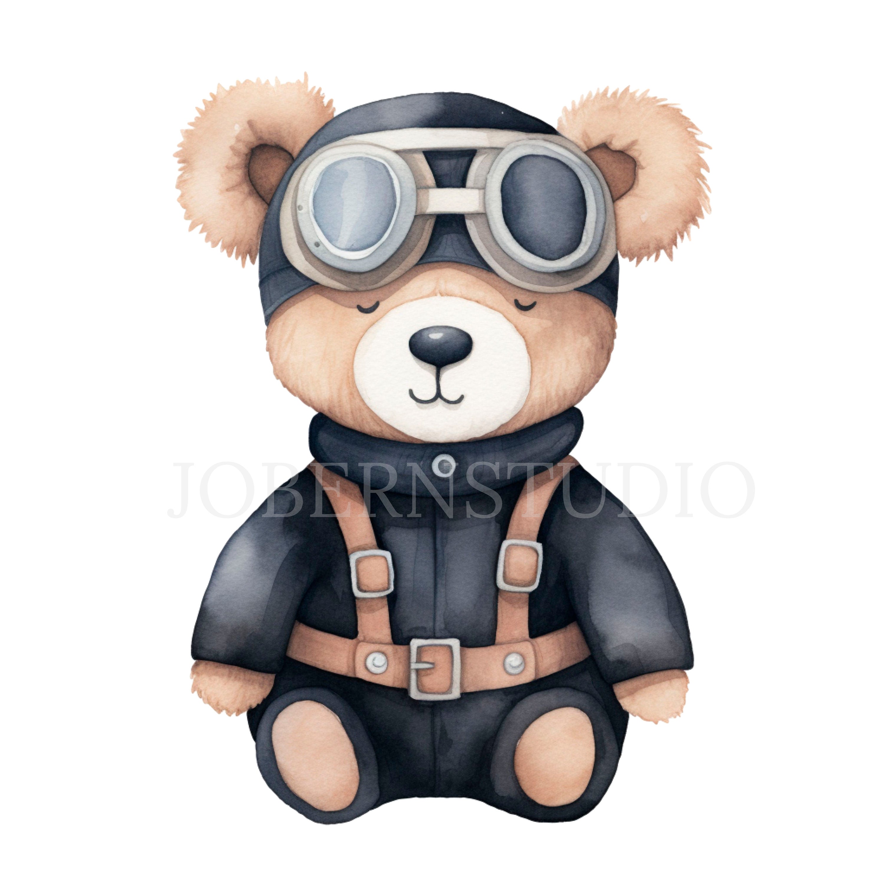Teddy Bear Aviator Clipart PNG Bundle 30 High Quality,digital Download ...