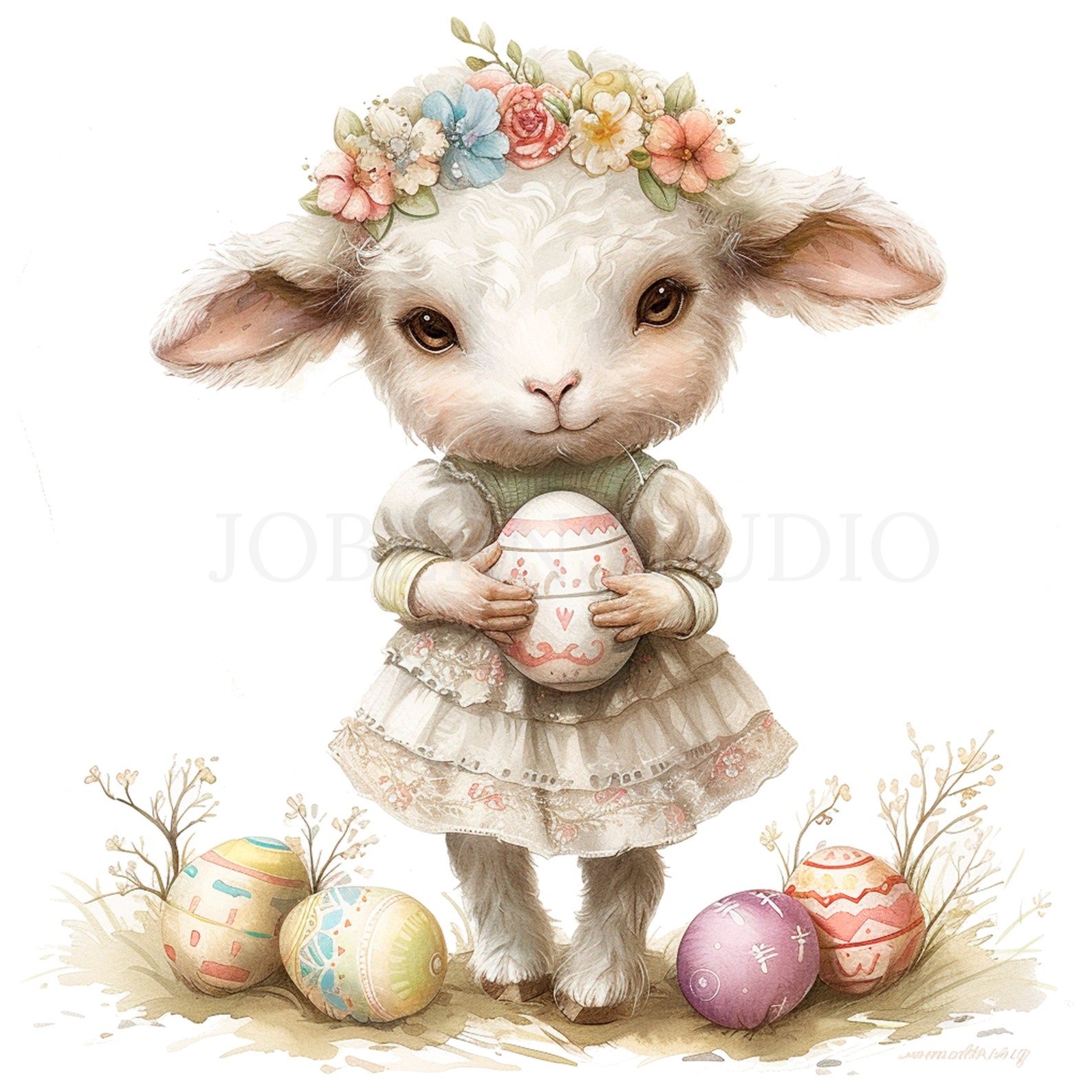 Easter Sheep Clipart PNG Bundle 14 High Quality,pastel Easter ...