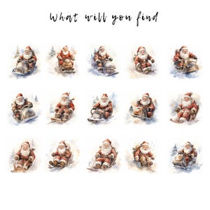 Christmas Santa Claus Snowcat Clipart, Bundle 15 High Quality Png ...