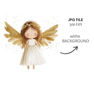 Guardian Angel Clipart PNG Bundle 10 High Quality Png,watercolor Gold ...