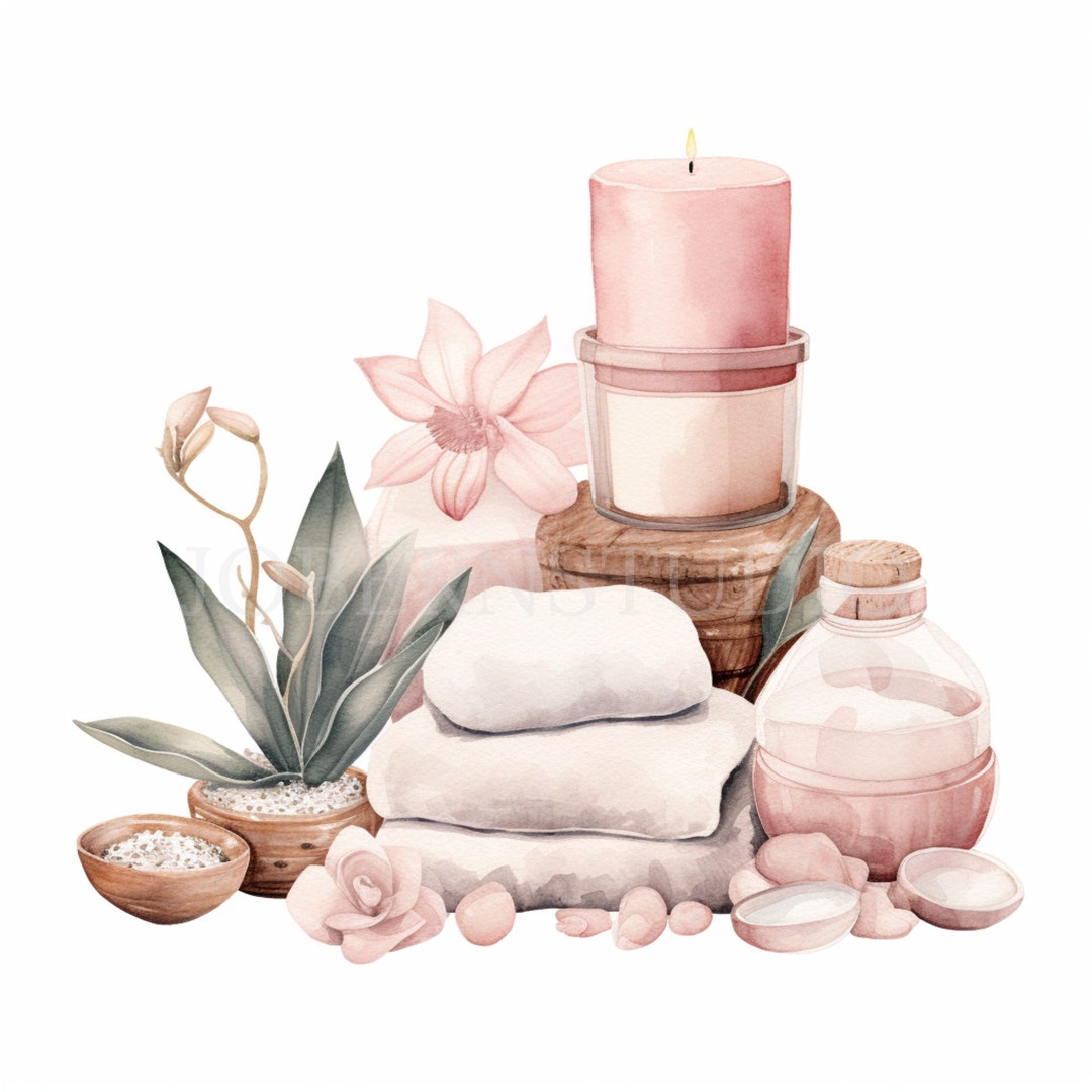 Spa Time Clipart Bundle 15 High Quality Png,bath Home Decor, Digital ...