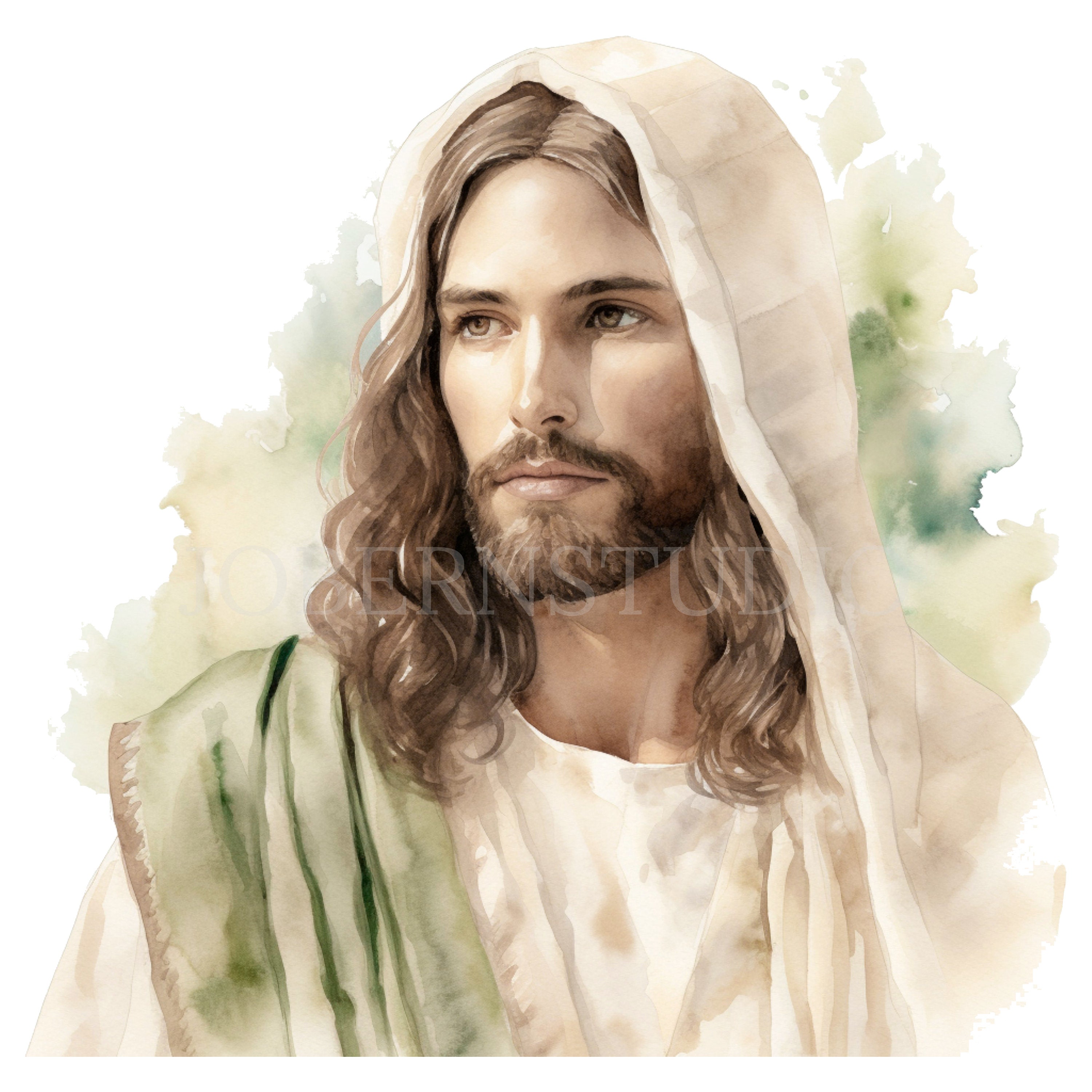 Jesus Christ Clipart Bundle 15 High Quality PNG, Watercolor Jesus ...