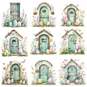 Easter Door Clipart PNG Bundle 16 High Quality,watercolor Easter Egg ...