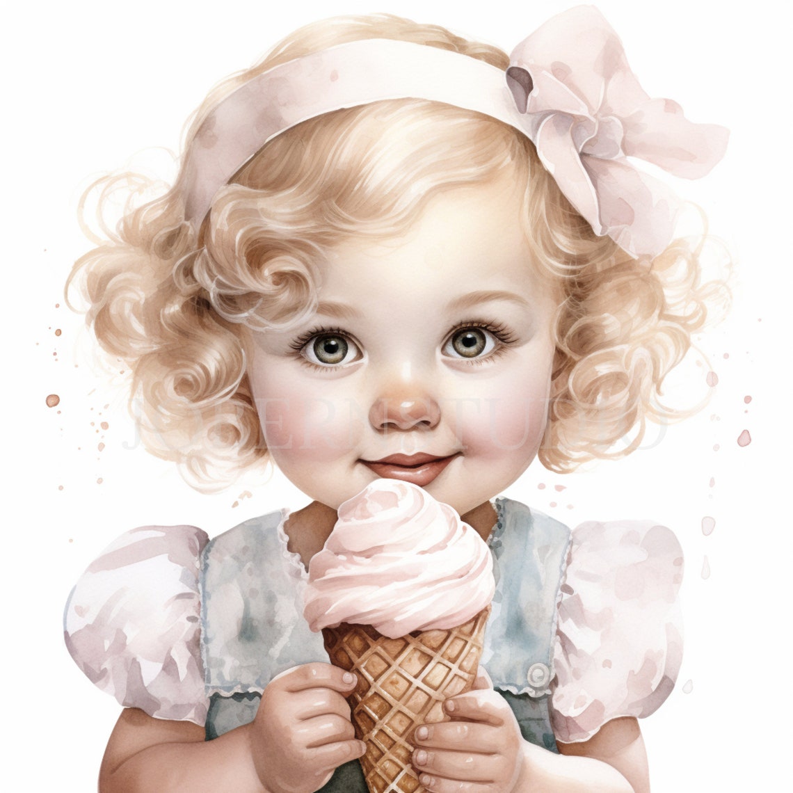 Watercolor Retro Baby Ice Cream Clipart Png,bundle 15 High Quality ...
