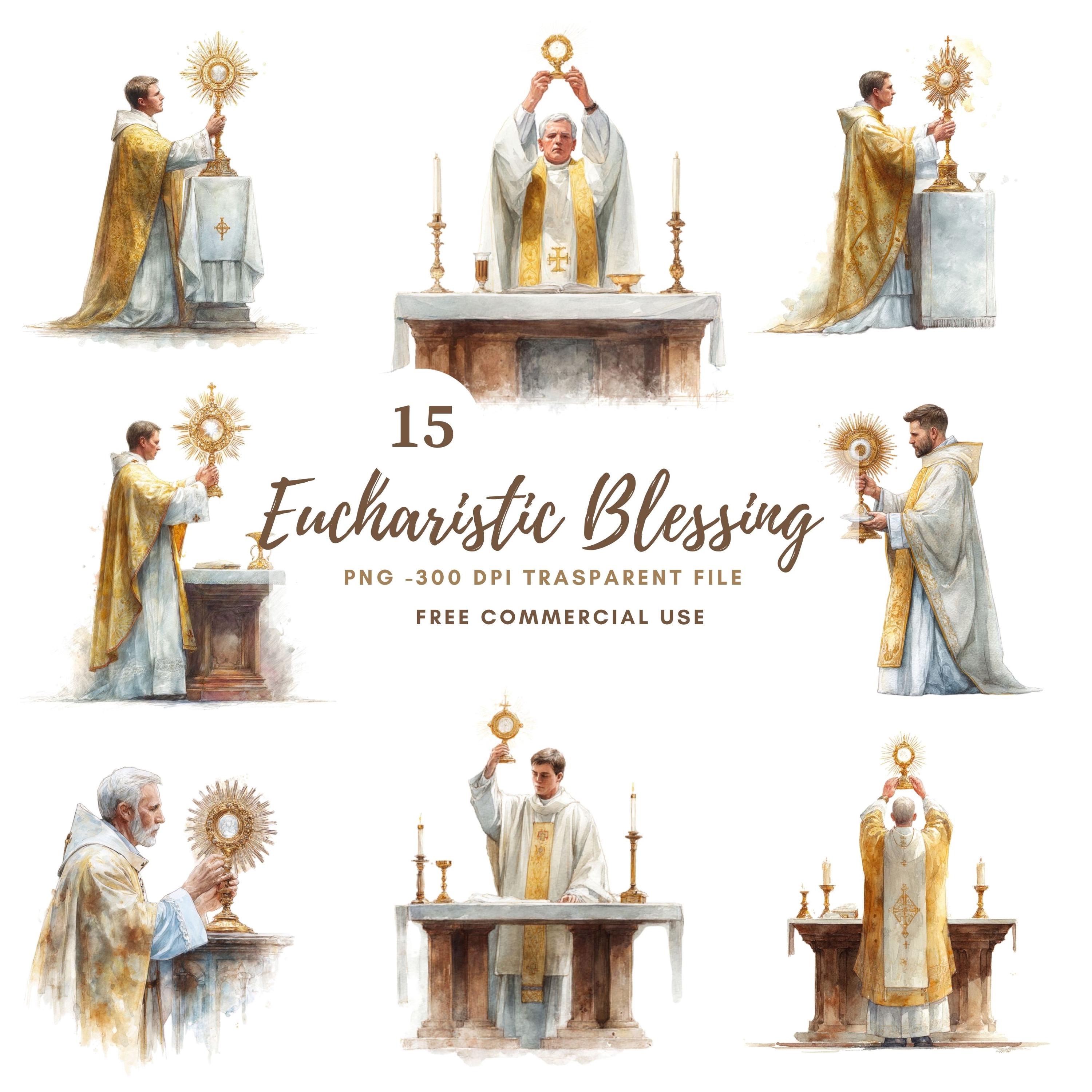 Priest in Eucharistic Blessing Clipart Png,bundle 15 High Quality ...