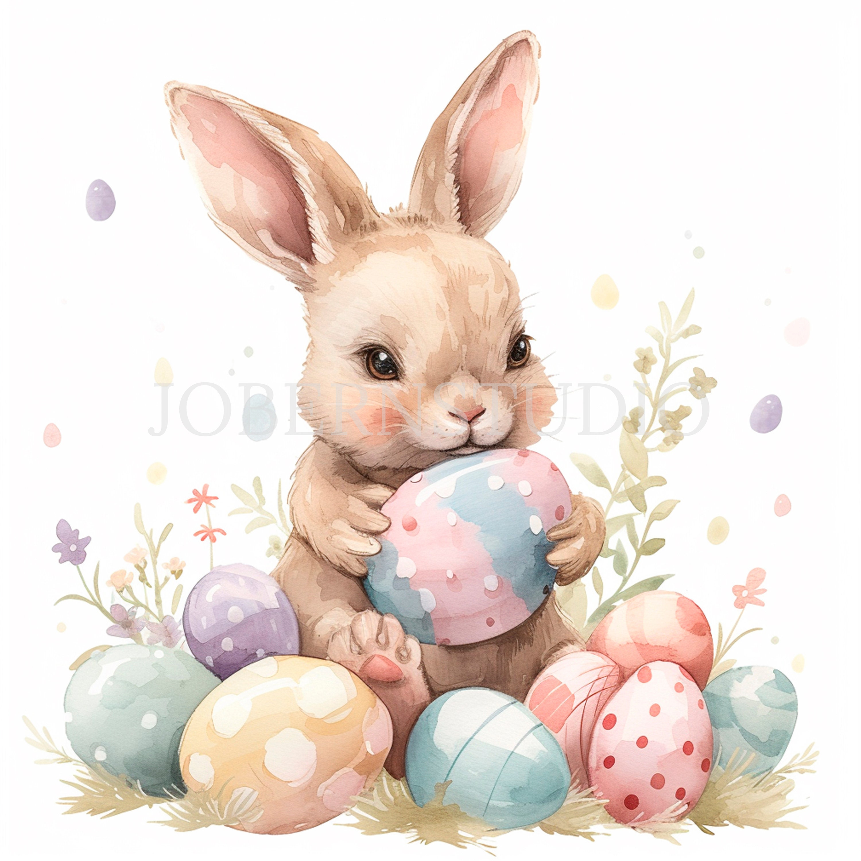 Easter Bunny Clipart PNG Bundle 13 High Quality, Pastel Easter ...