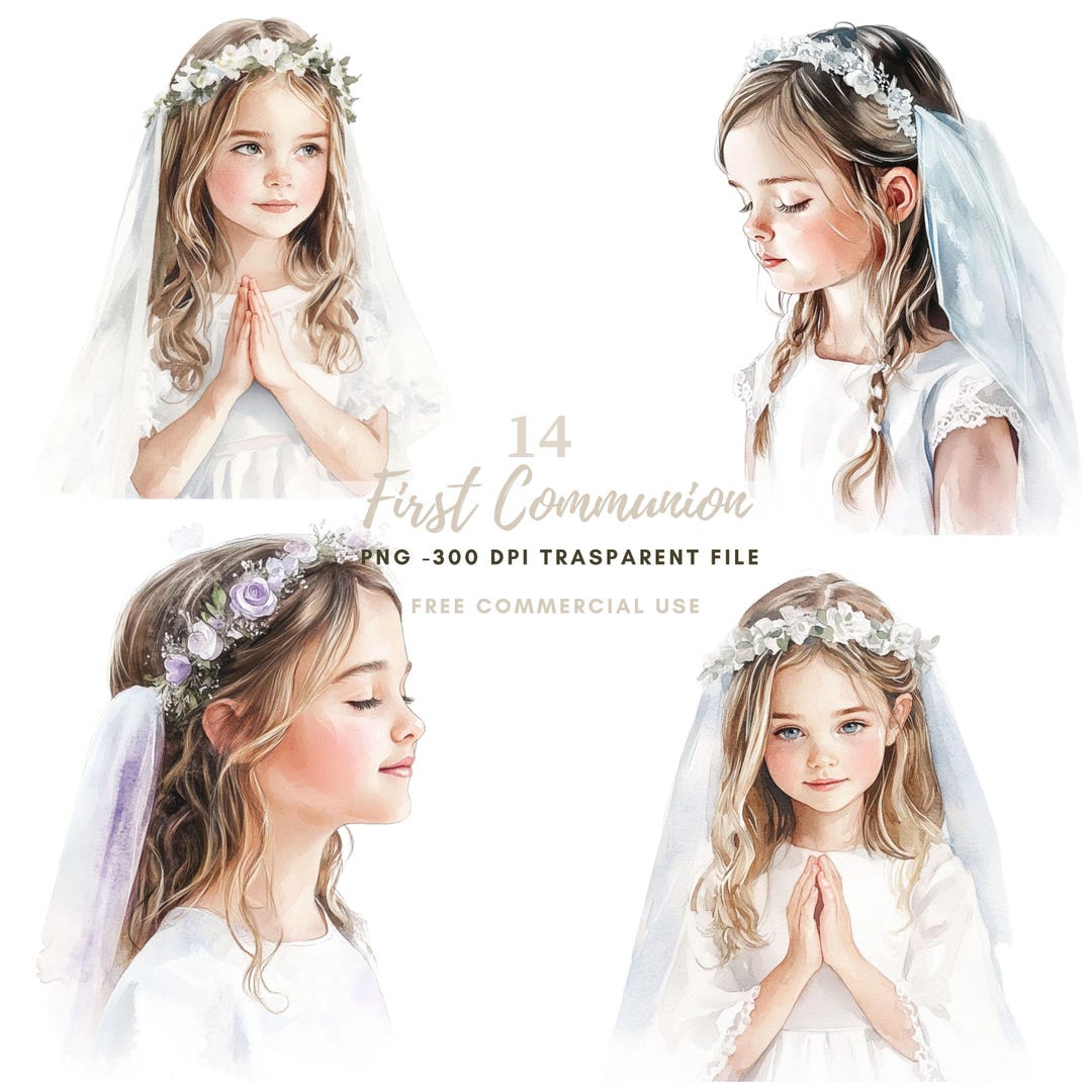 First Communion Clipart Png,bundle 14 High Quality, White Girl Praying ...