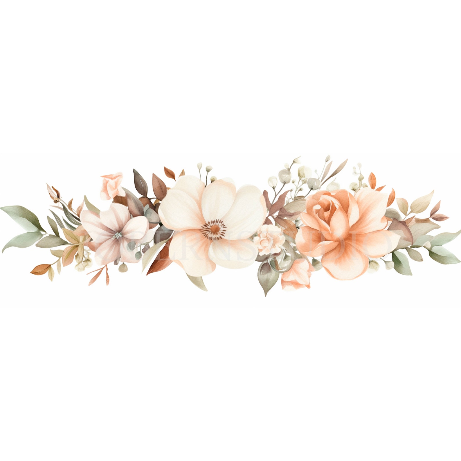 Flower Garland Clipart Bundle 15 High Quality Jpg,watercolor Floral ...