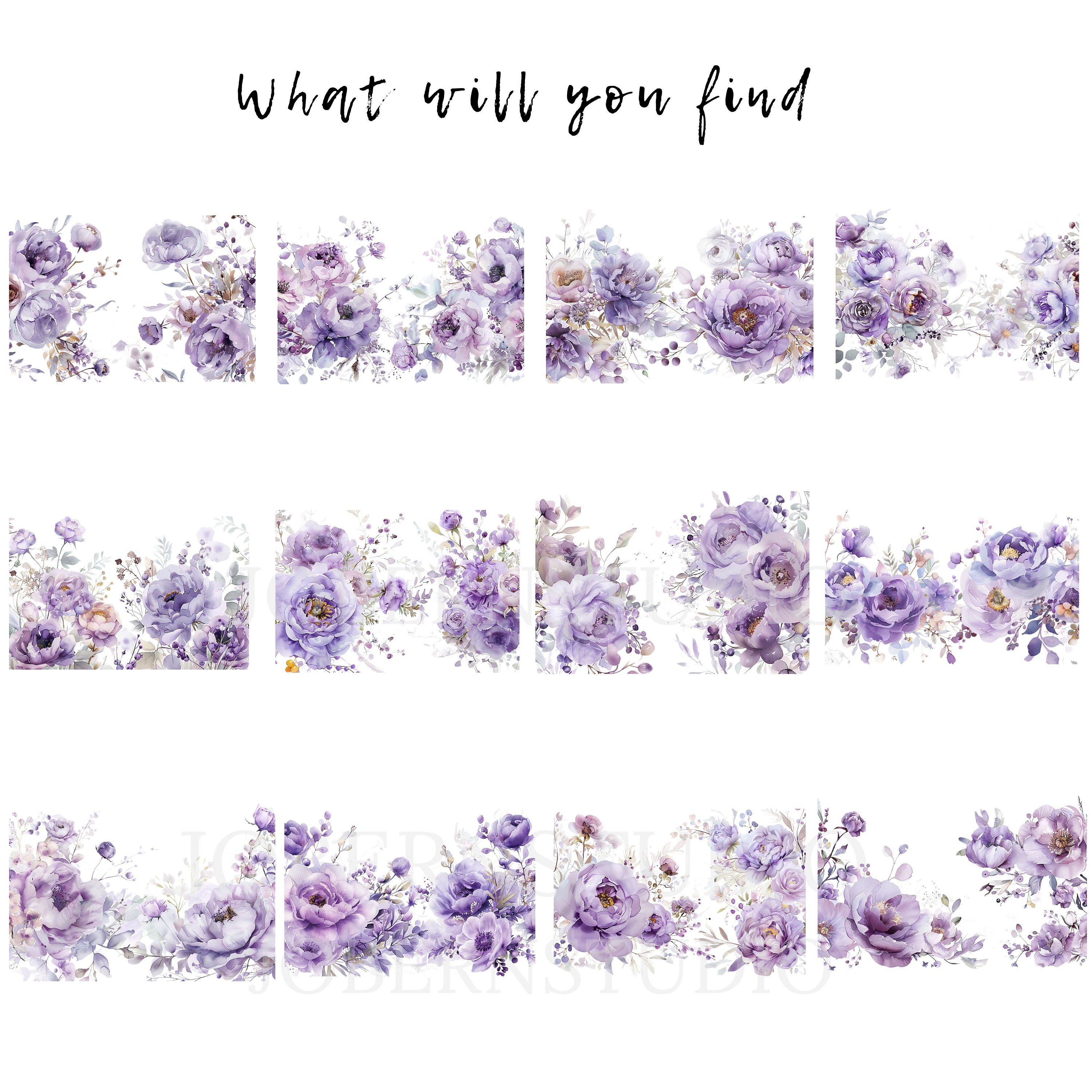 Lilac Flower Rose Border,garland Clipart Bundle 12 High Quality PNG ...