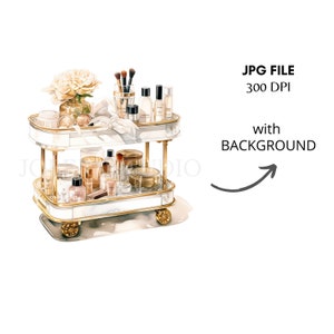 Makeup Time Clipart Bundle 20 High Quality Png,bathroom Gold Home Decor ...
