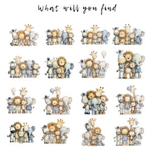 Safari Animal Friends Clipart Bundle 15 High Quality Png,watercolor ...