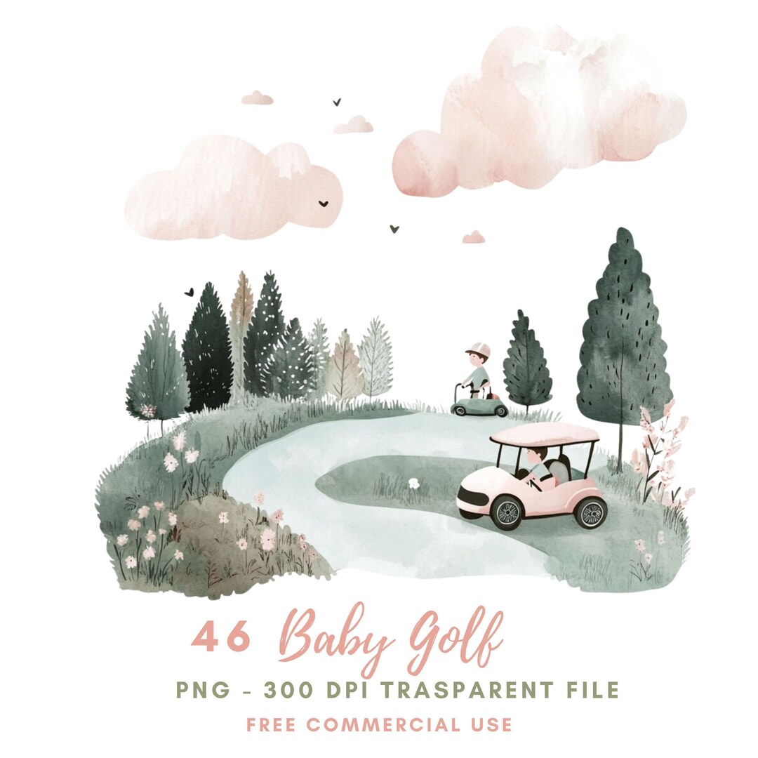 Baby Golf Clipart Png,bundle 46 High Quality, Watercolor Baby Sport ...