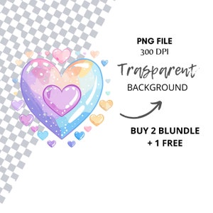 Cute Heart Clipart Bundle 12 High Quality PNG, Watercolor Heart Pastel ...