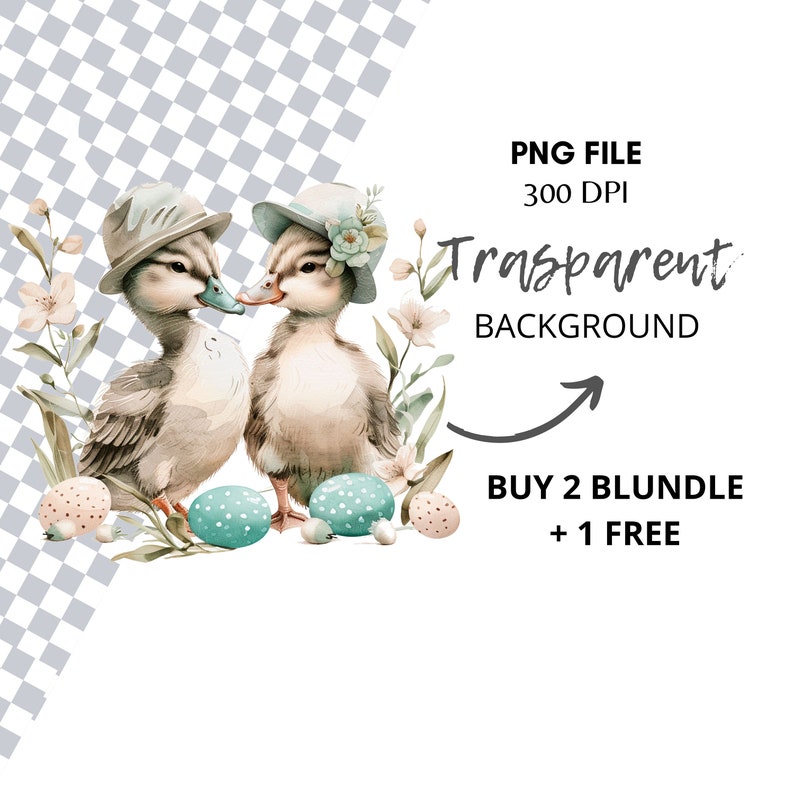 Easter Ducks Clipart PNG Bundle 14 High Quality,pastel Easter ...