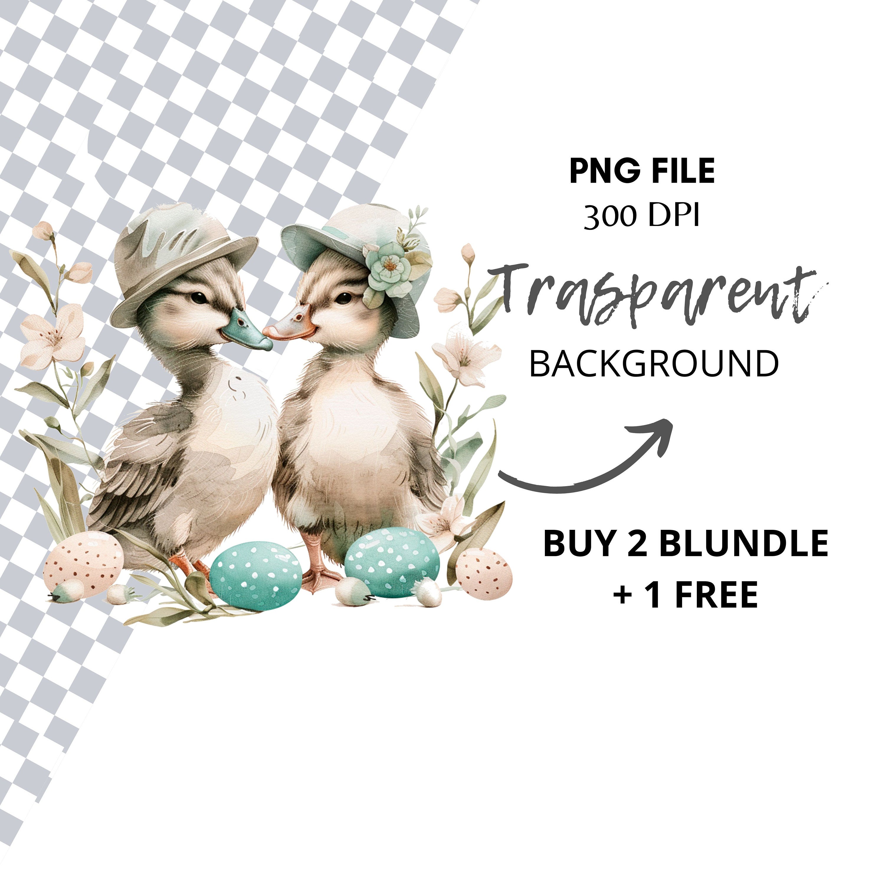 Easter Ducks Clipart PNG Bundle 14 High Quality,pastel Easter ...