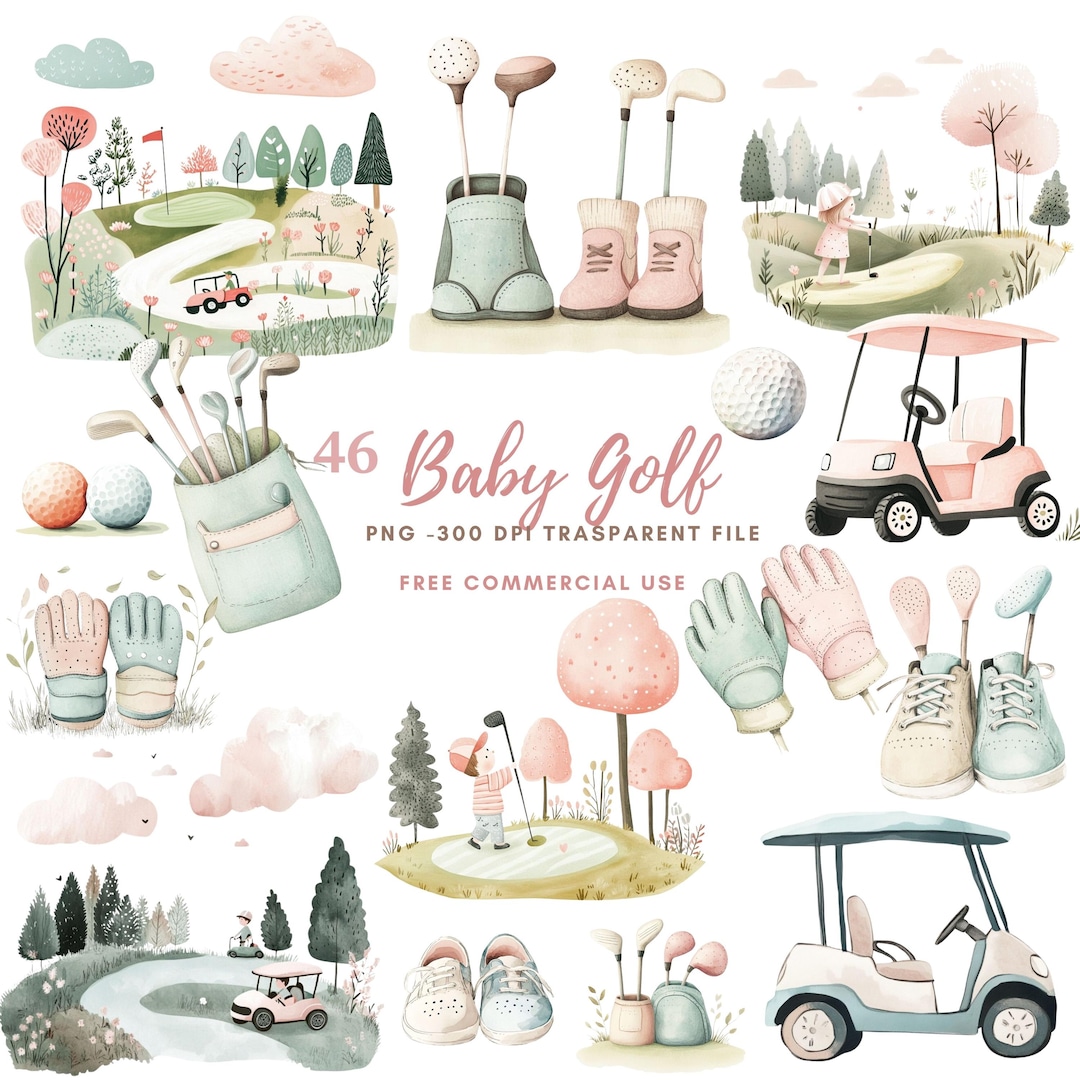 Baby Golf Clipart Png,bundle 46 High Quality, Watercolor Baby Sport ...
