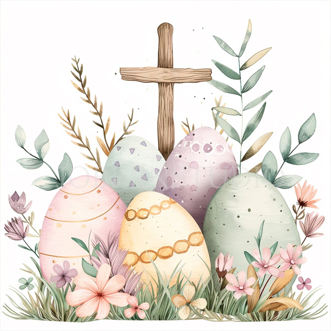 Easter Cross Clipart PNG Bundle 12 High Quality,easter Cross Egg ...