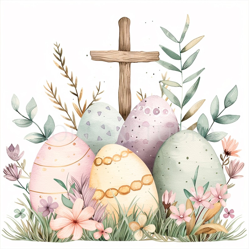 Easter Cross Clipart PNG Bundle 12 High Quality,easter Cross Egg ...