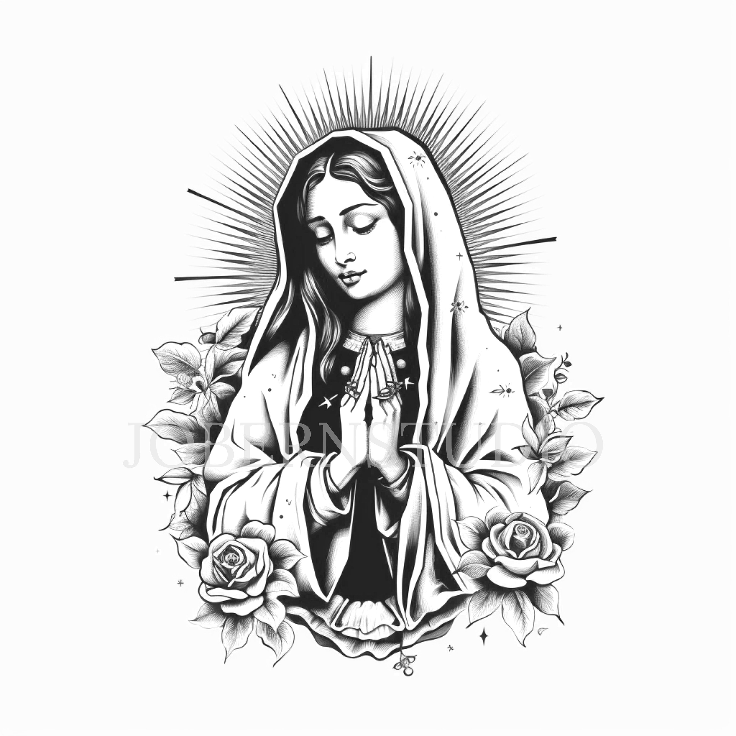 Virgin Mary Stencil Tattoo Pin By Carlos Reynaga Landa On Tatuajes
