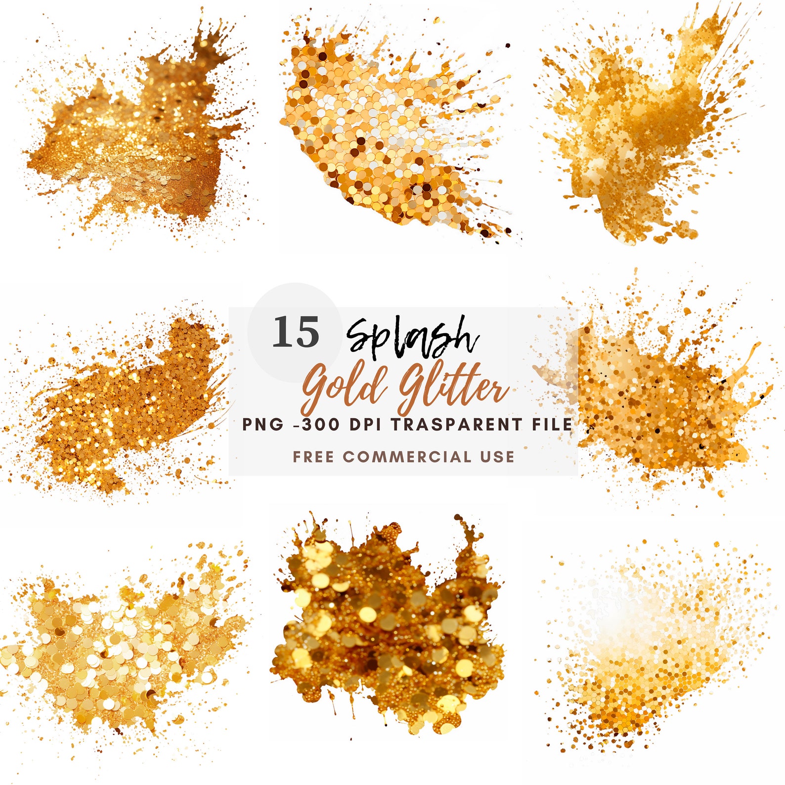 Gold Glitter Color Splash Clipart Png,bundle 15 High Quality Jpg ...