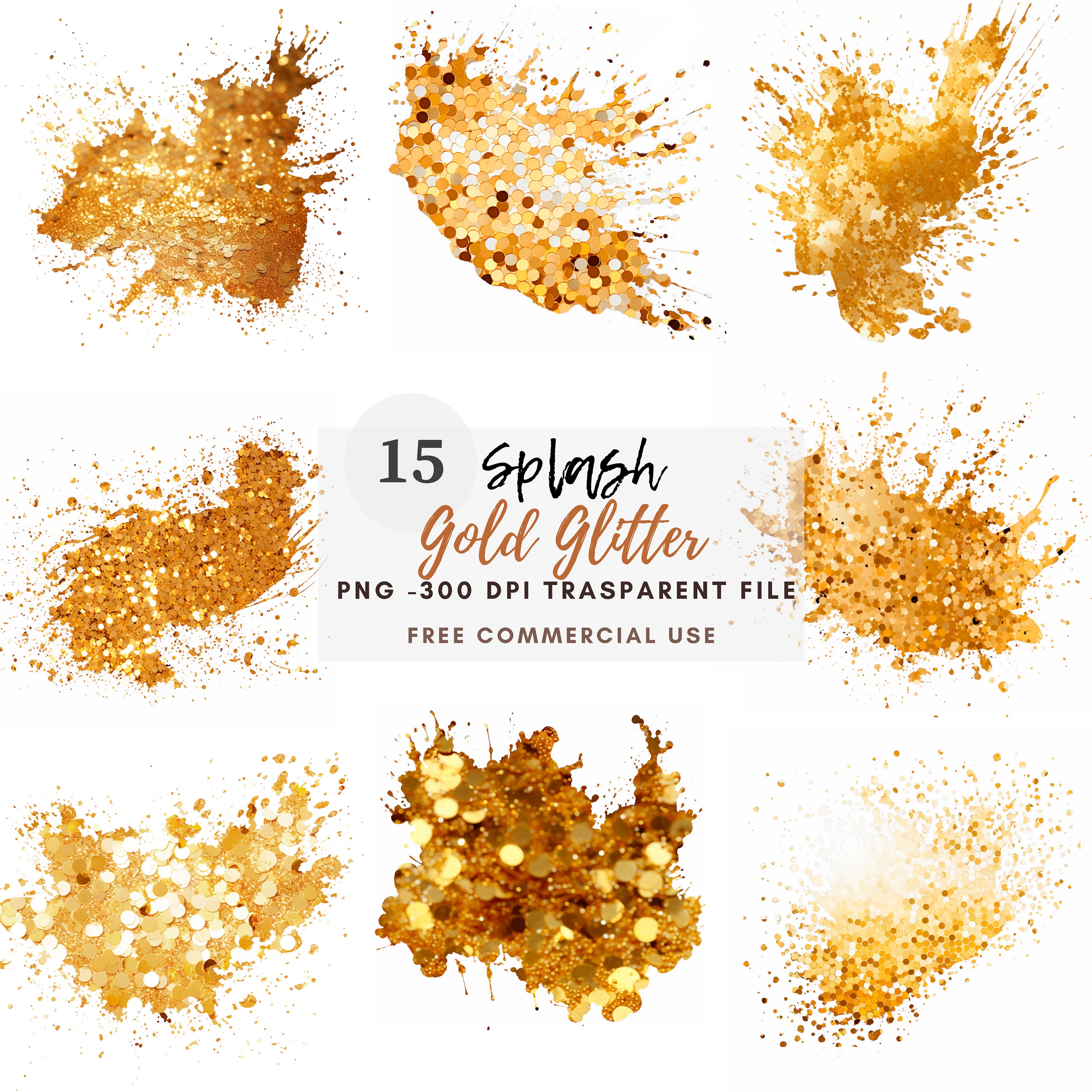 Gold Glitter Color Splash Clipart Png,bundle 15 High Quality Jpg ...
