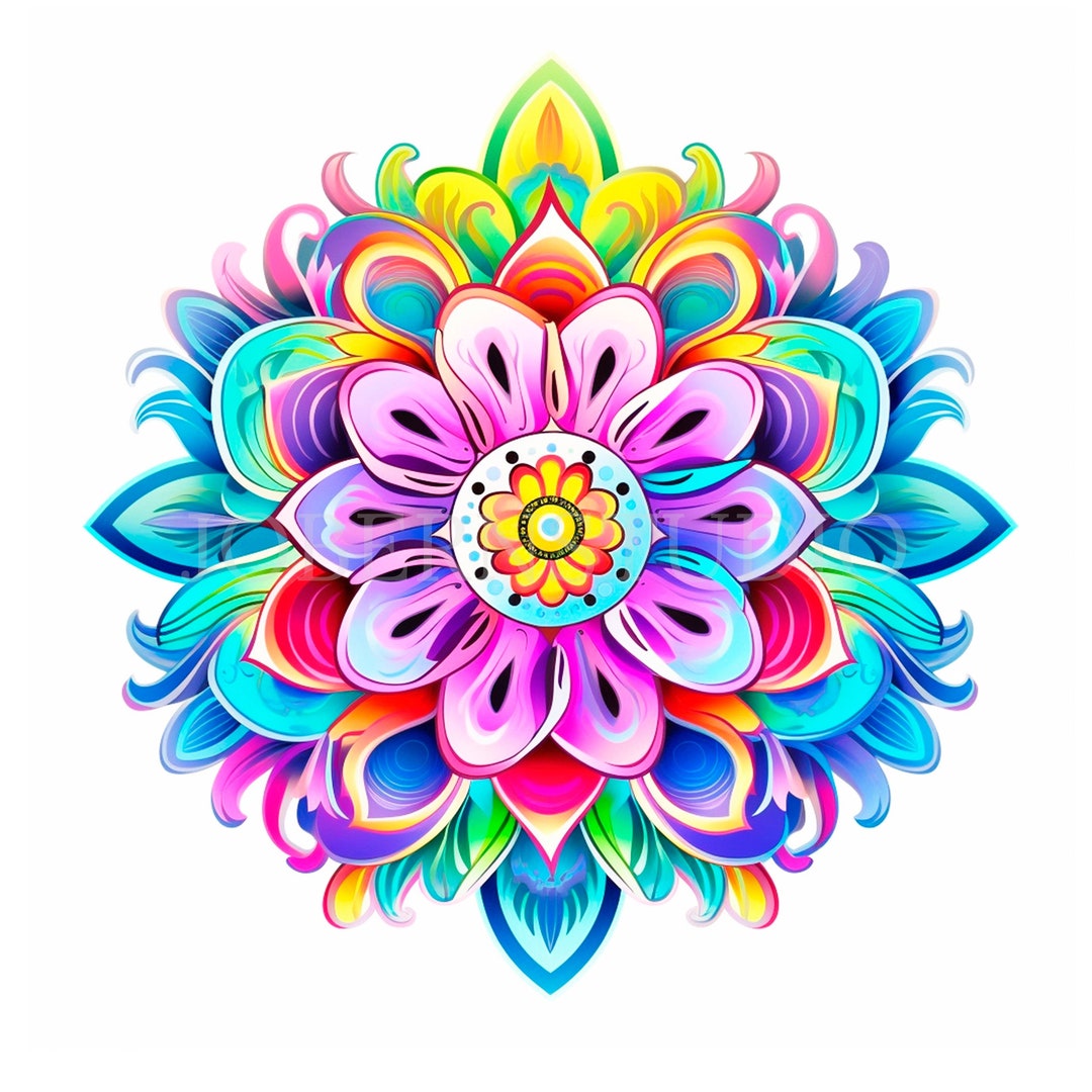 Mandala Flower Clipart,bundle 20 High Quality Png,watercolor Floral ...