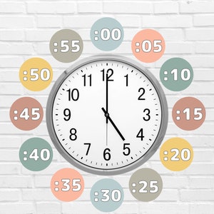 Clock Labels WARM BOHO PALETTE Inspiring Classroom Decor - Etsy