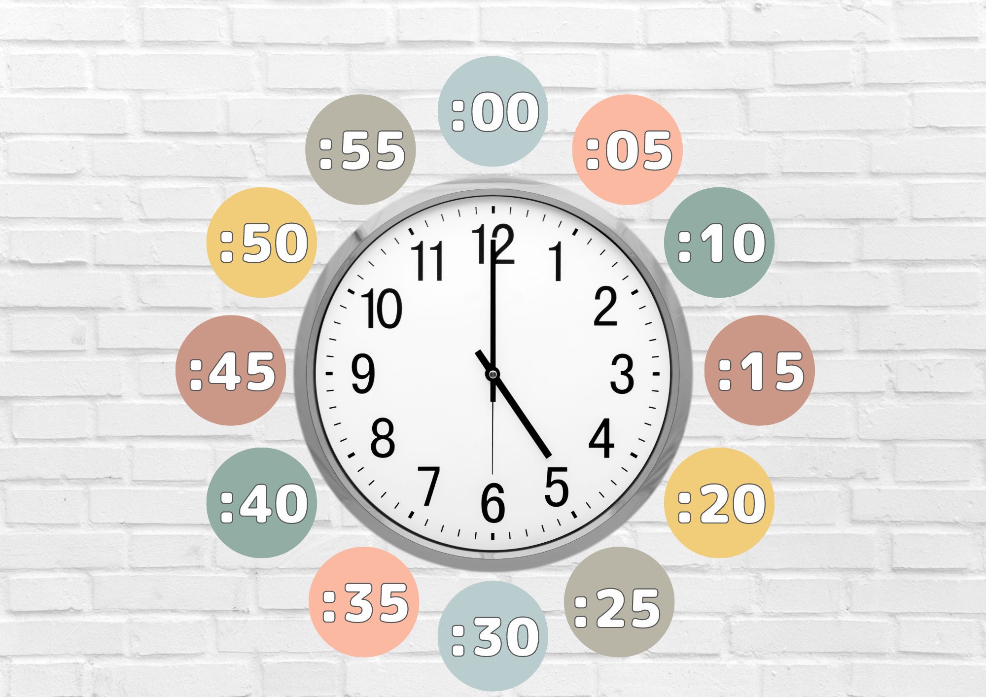Clock Labels WARM BOHO PALETTE Inspiring Classroom Decor - Etsy