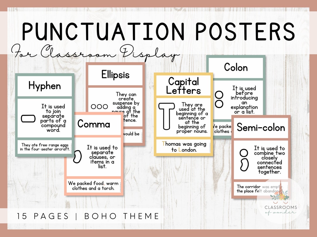Punctuation Posters Warm, Boho Palette - Etsy