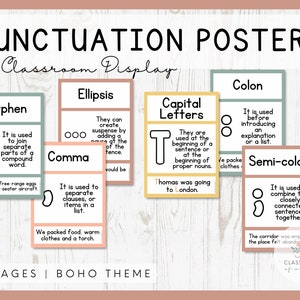 Punctuation Posters Warm, Boho Palette - Etsy
