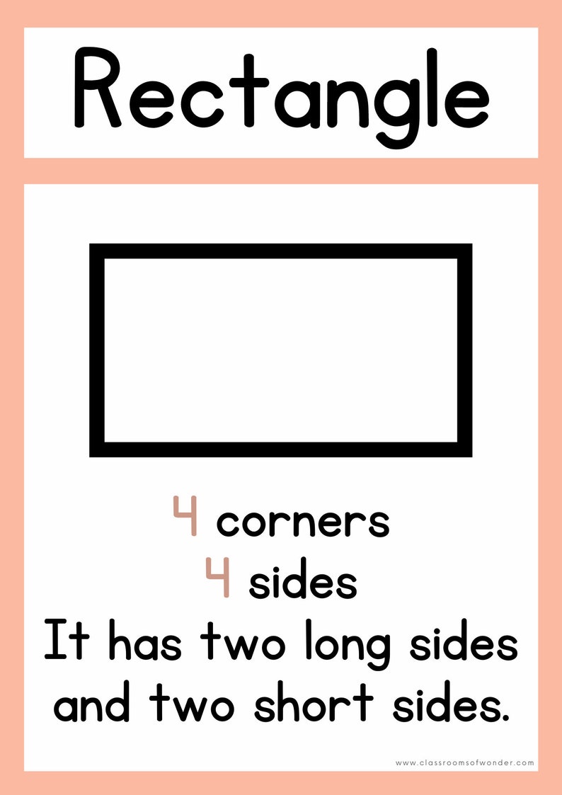 2D Shapes Posters for Classroom Display with & Without Attributes Warm ...