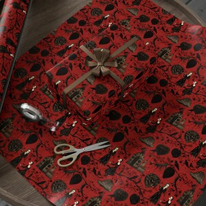 Edwardian Goth Wrapping Paper Roll, Valentine's Day Gothic Romance Gift ...