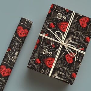 Edwardian Goth Wrapping Paper Roll, Valentine's Day Gothic Romance Gift ...