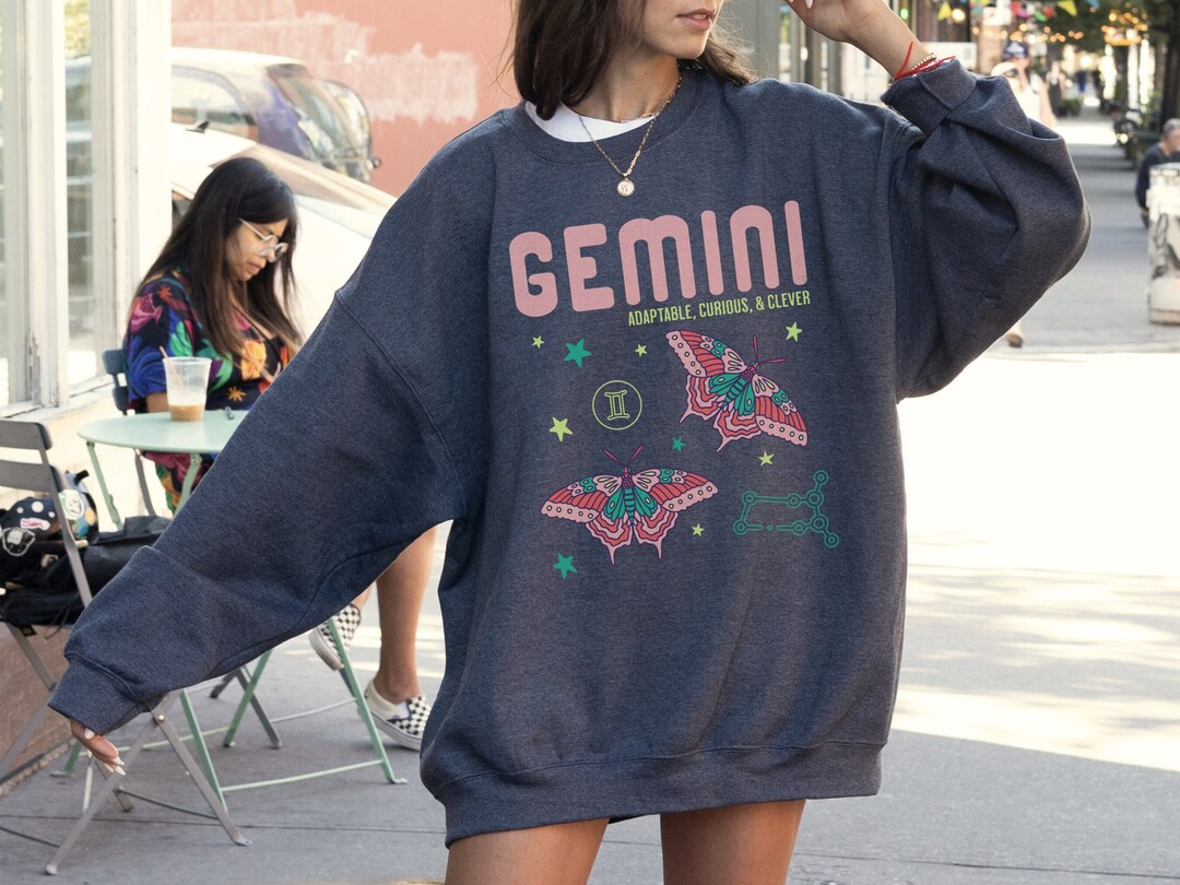 Astrology Gemini Vsco Sweatshirt T For Women Retro Aesthetic Birth