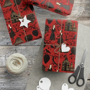 Edwardian Goth Wrapping Paper Roll, Valentine's Day Gothic Romance Gift ...