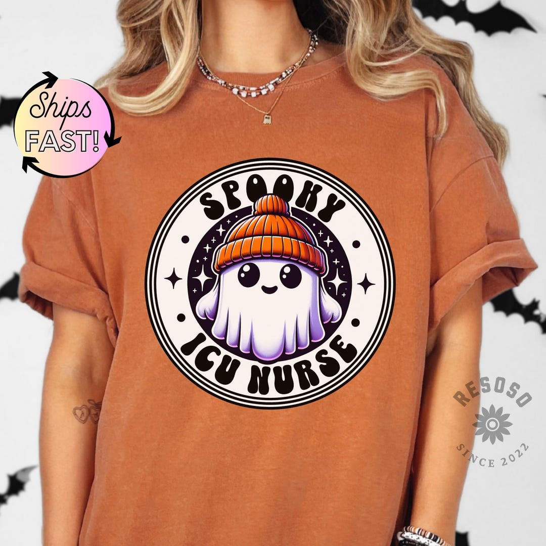Comfort Colors Spooky ICU Nurse Ghost Halloween Shirt - Etsy
