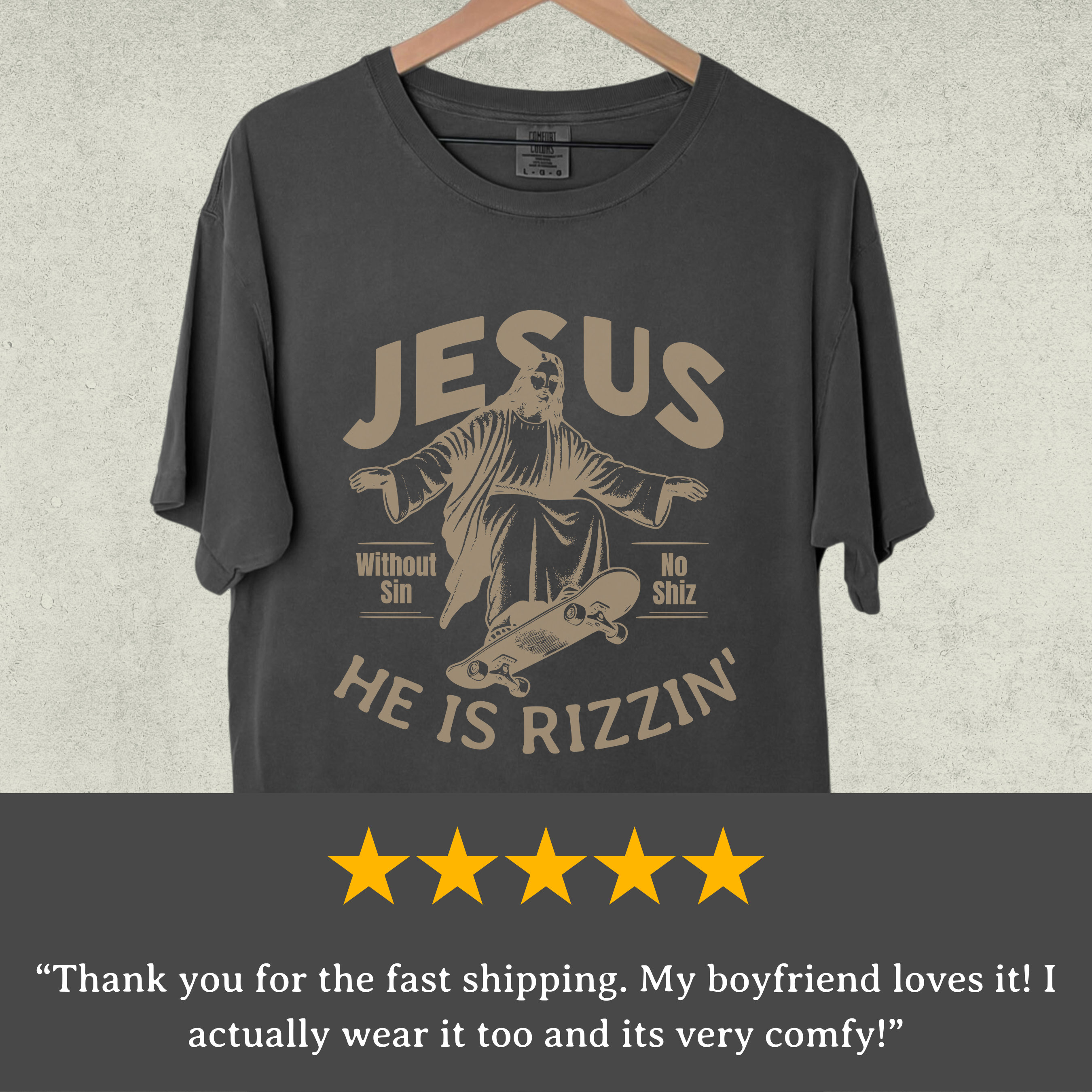 He is Rizzin' Funny Graphic Tee, Religious Easter Shirt of Jesus ...