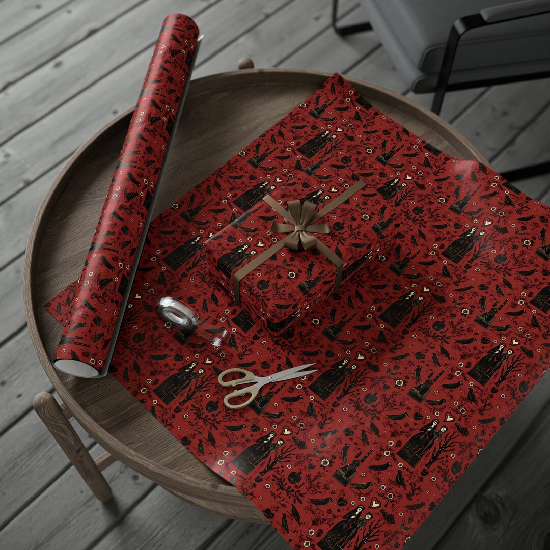 Edwardian Goth Wrapping Paper Roll, LGBTQIA Valentine's Day Gothic ...