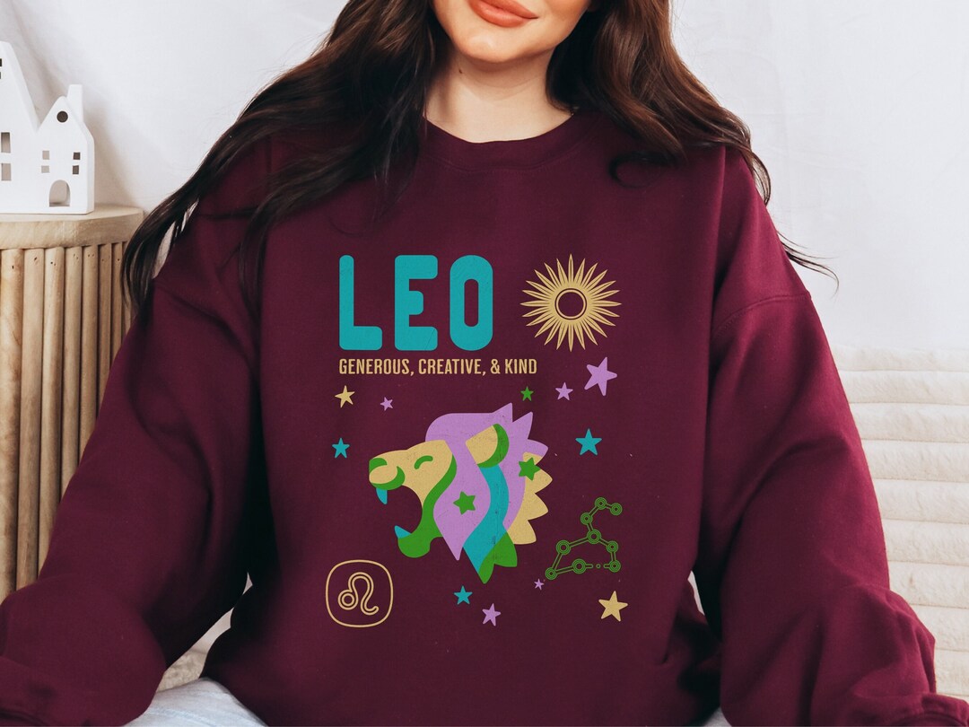 Leo Sweatshirt Vintage Aesthetic, Birth Sign Gift for Her, Birthday ...