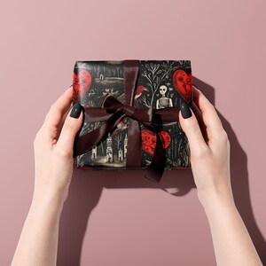 Edwardian Goth Wrapping Paper Roll, Valentine's Day Gothic Romance Gift ...