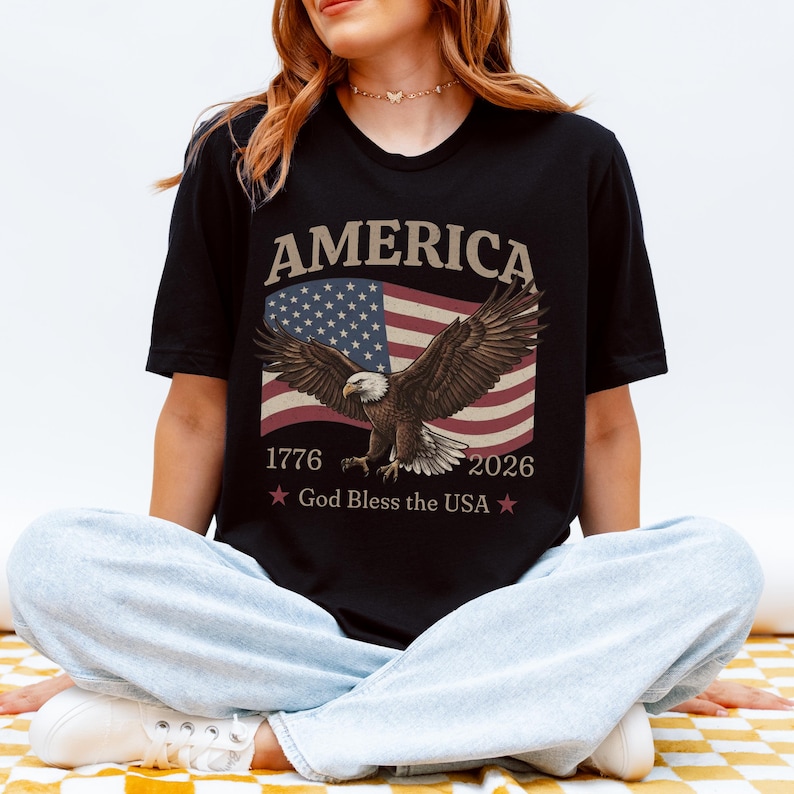 Distressed Faith-based Patriotic Eagle T-shirt, Vintage USA Flag ...