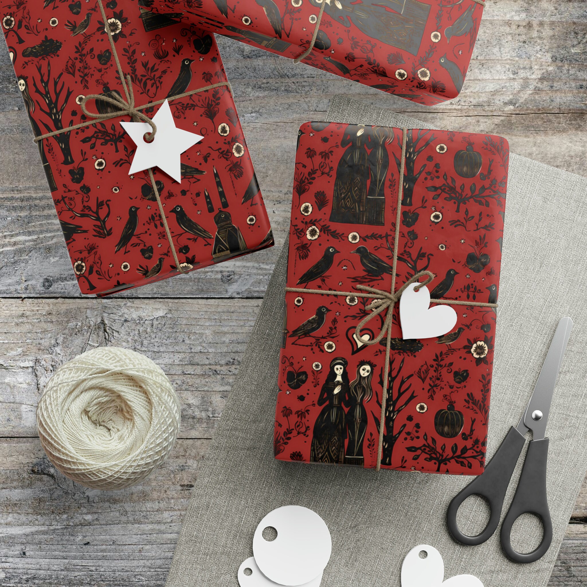 Edwardian Goth Wrapping Paper Roll, LGBTQIA Valentine's Day Gothic ...