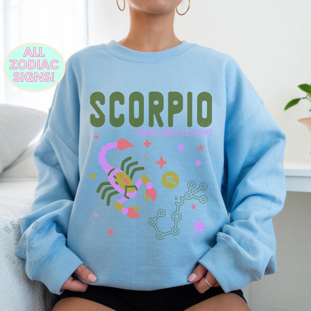Zodiac Sign Sweatshirt: Retro Astrology Birthday Gift - Etsy
